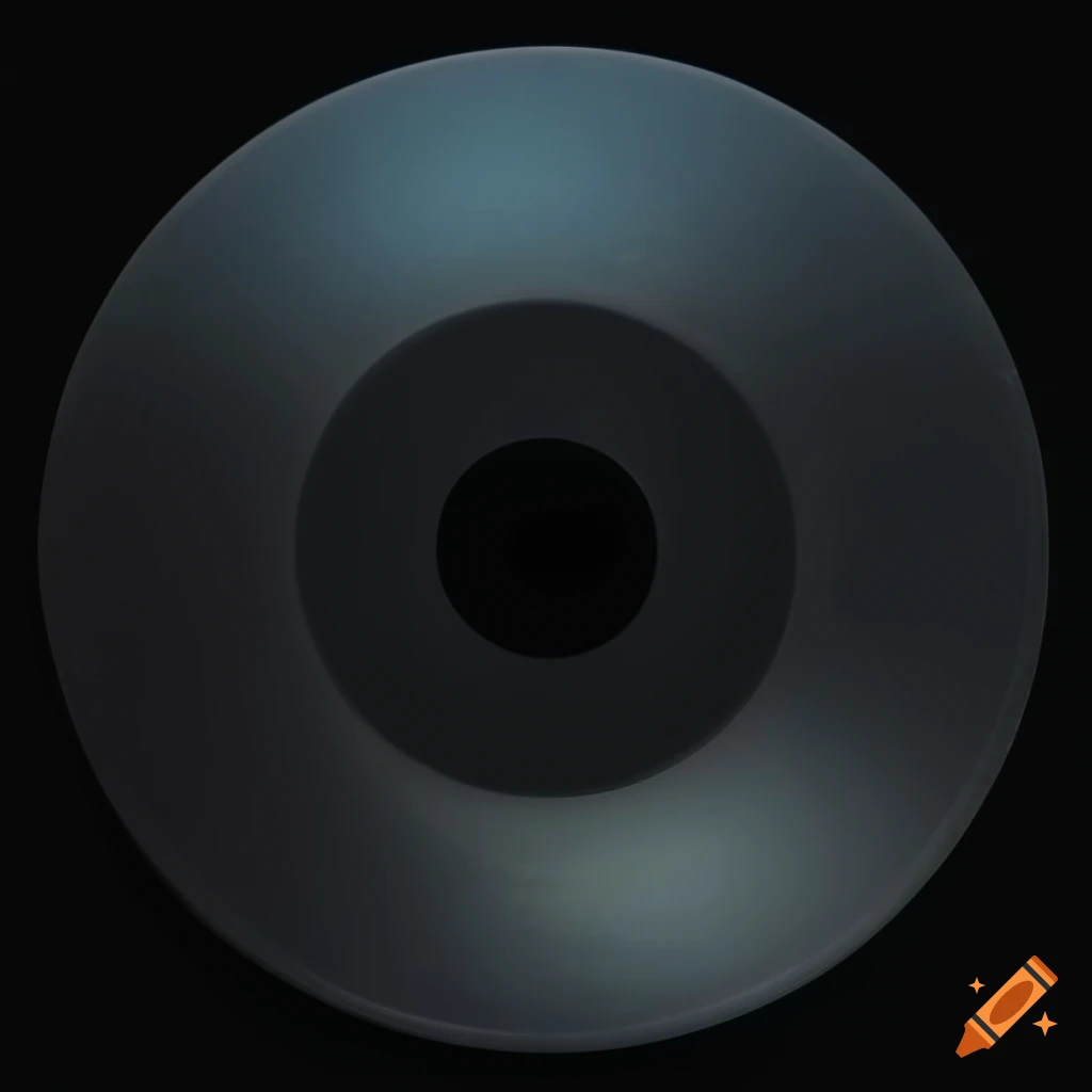 Black vinyl disc with a dark gray hole on Craiyon