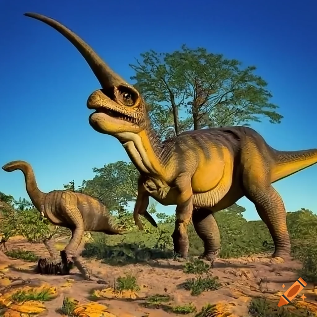 Dinosaurs land on Craiyon