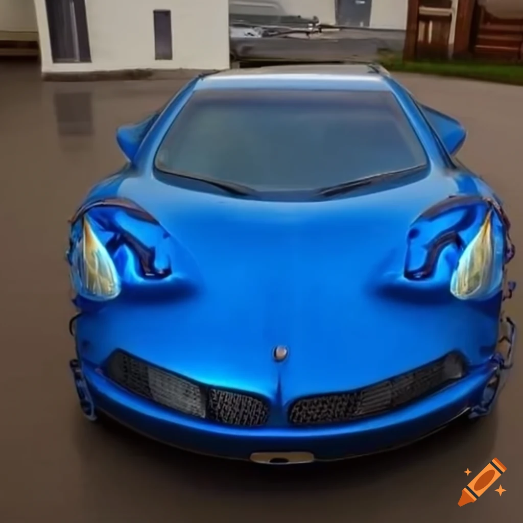 Blue flame car on Craiyon