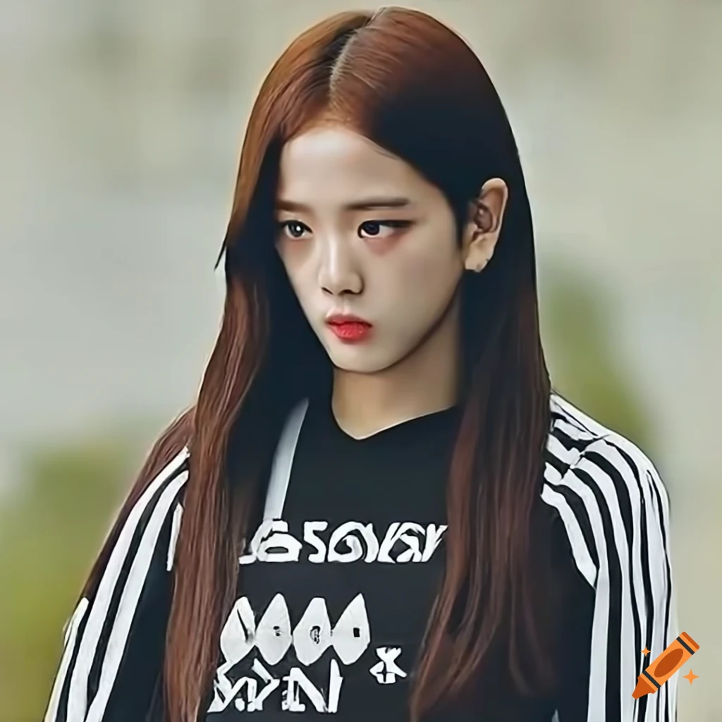 Blackpink jisoo in adidas attire on Craiyon
