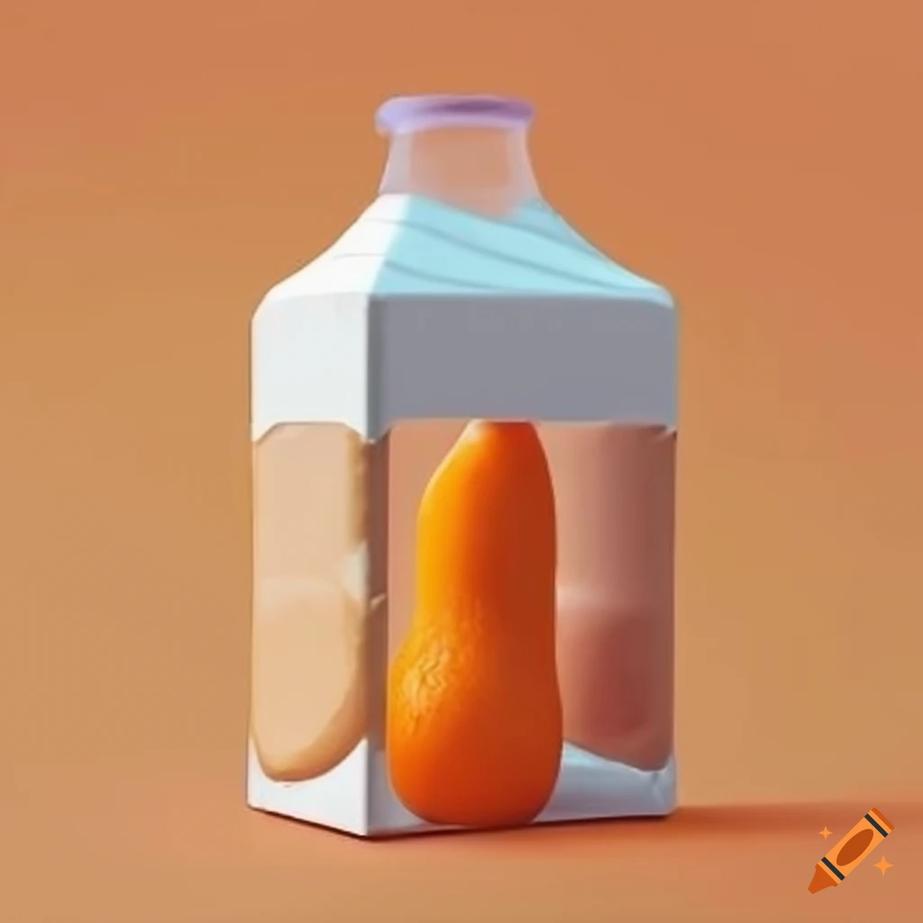 Carton of orange milk on Craiyon