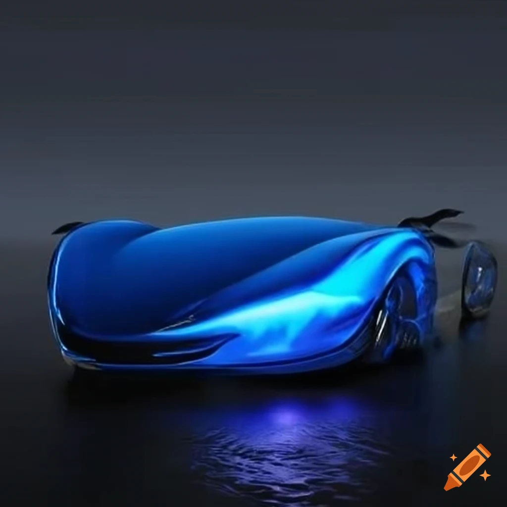 Blue flame car on Craiyon