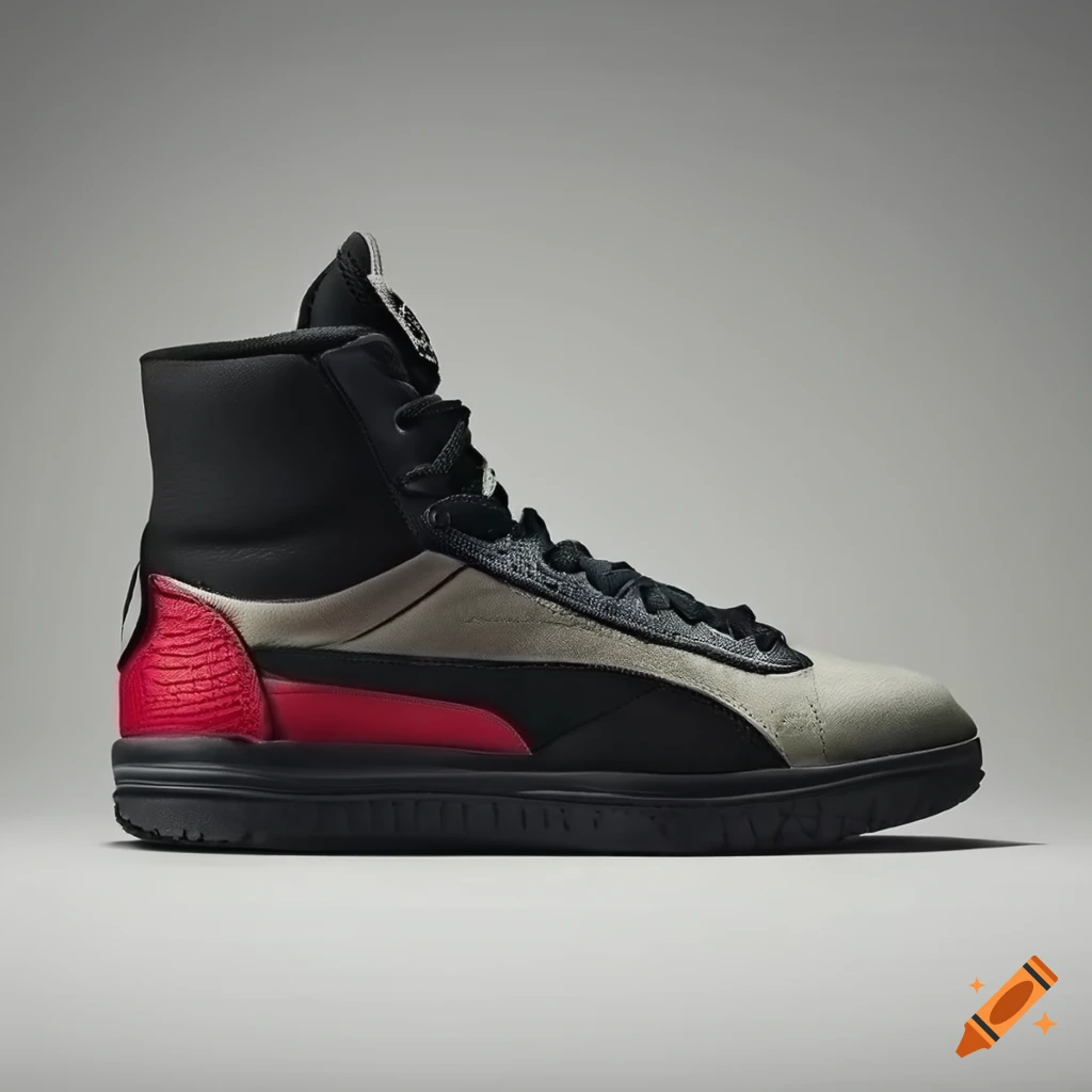 Puma mid luxury design triple logo shoes on Craiyon