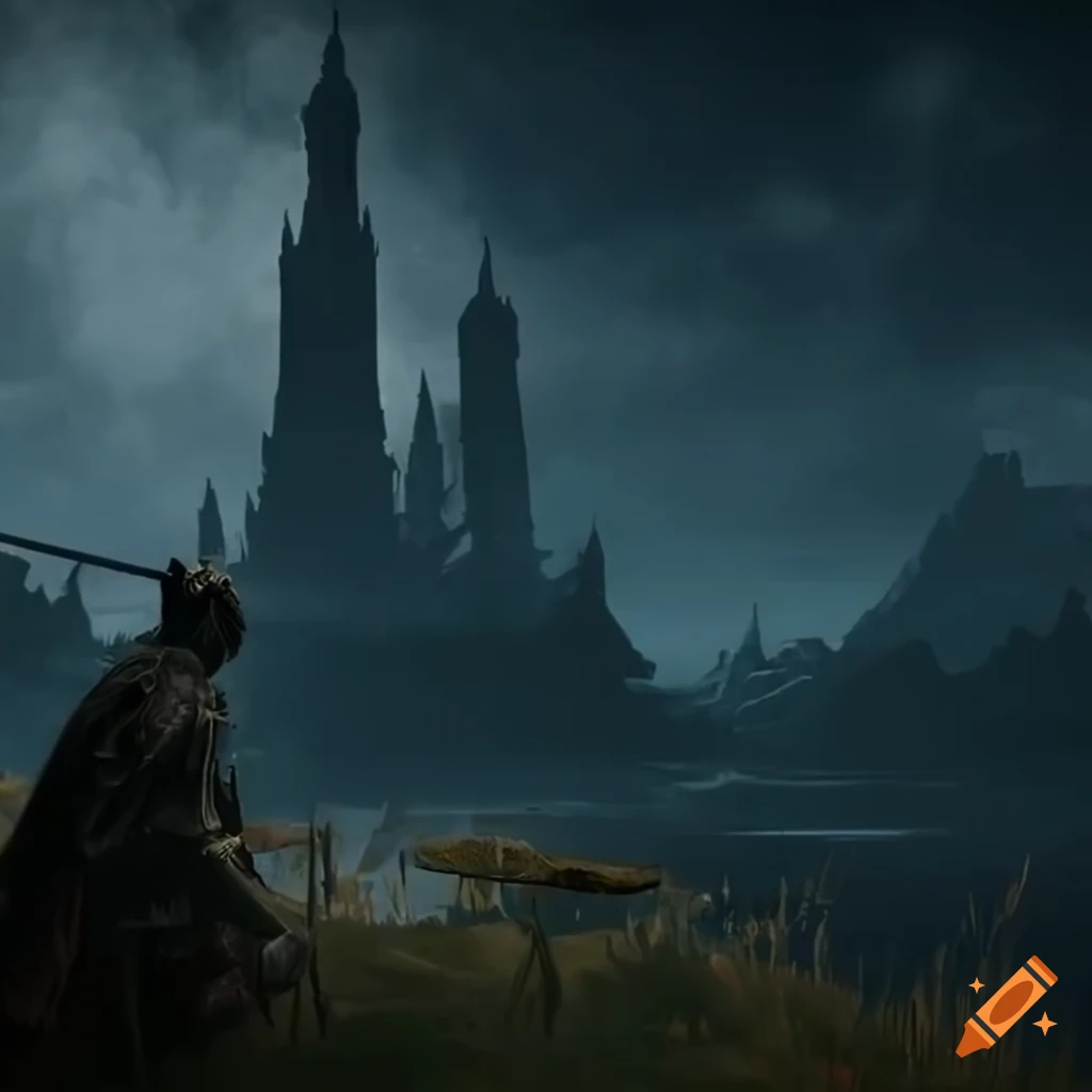 Dark souls, elden ring, divine comedy inspired dark fantasy landscape ...