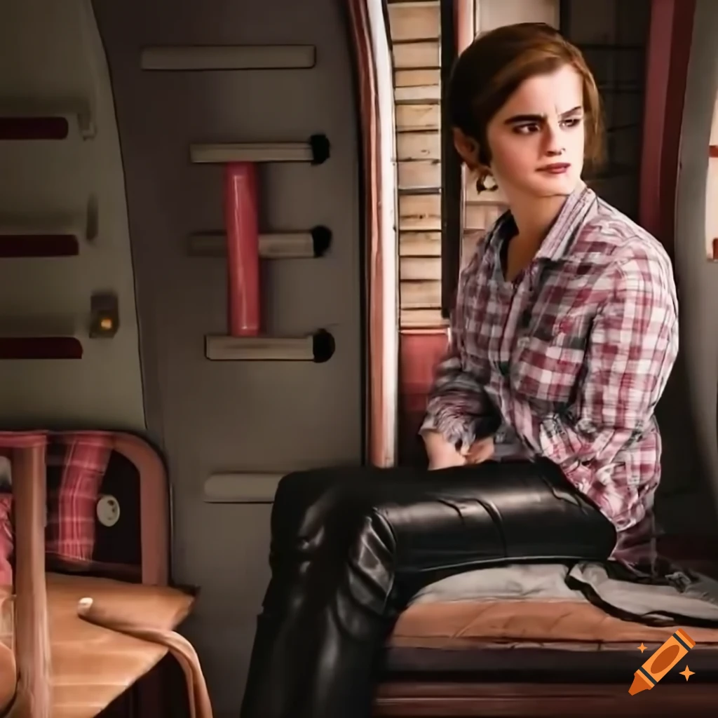 Actress emma watson at age 20 wearing country plaid shirt and high ...