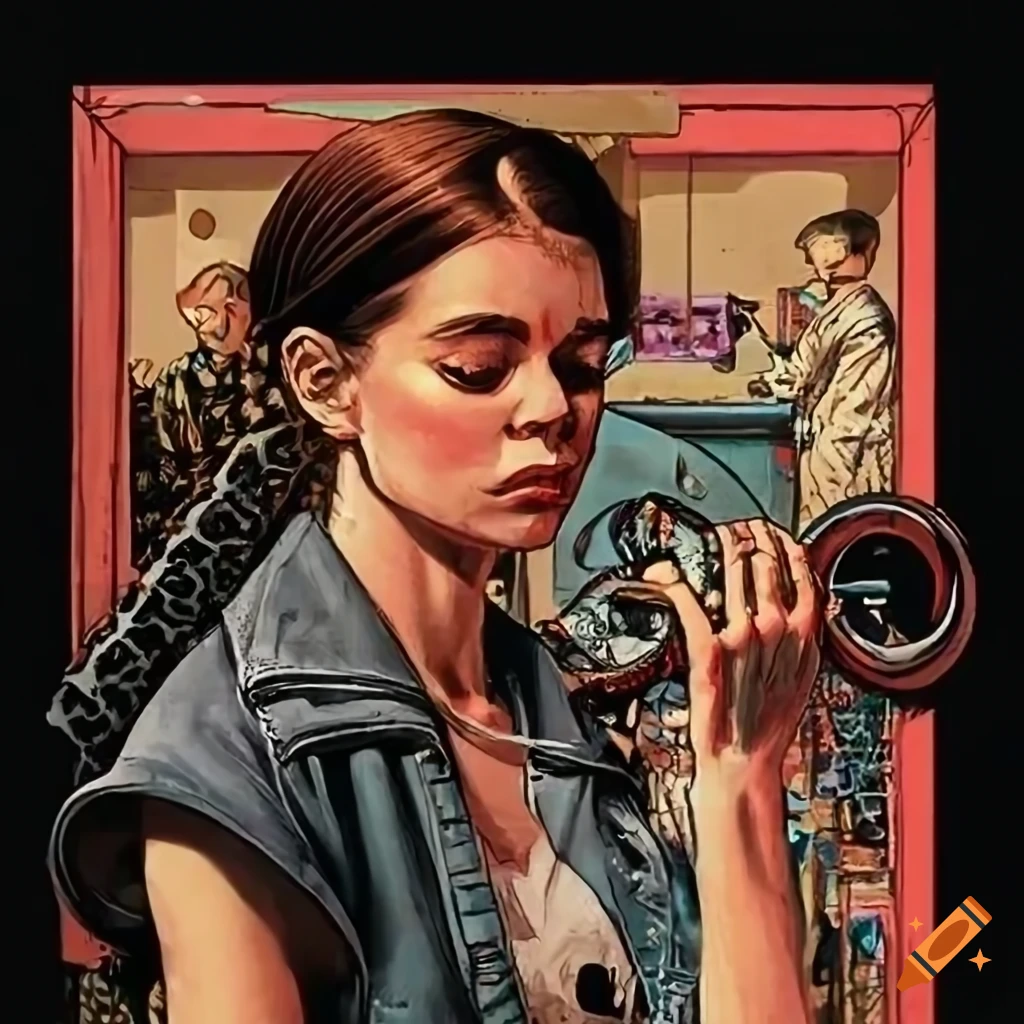 Stunning graphic novel art inspired by rockwell's style on Craiyon