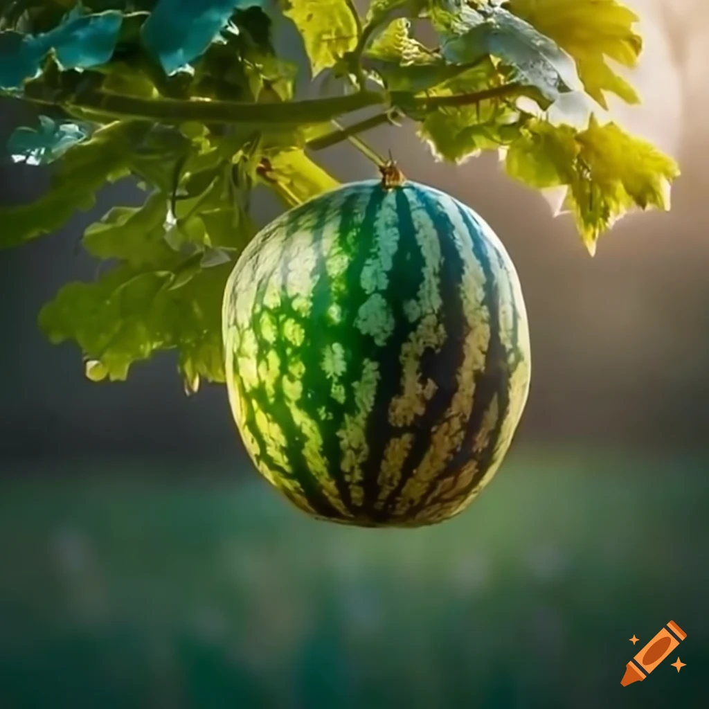 Tree with a hanging watermelon on Craiyon