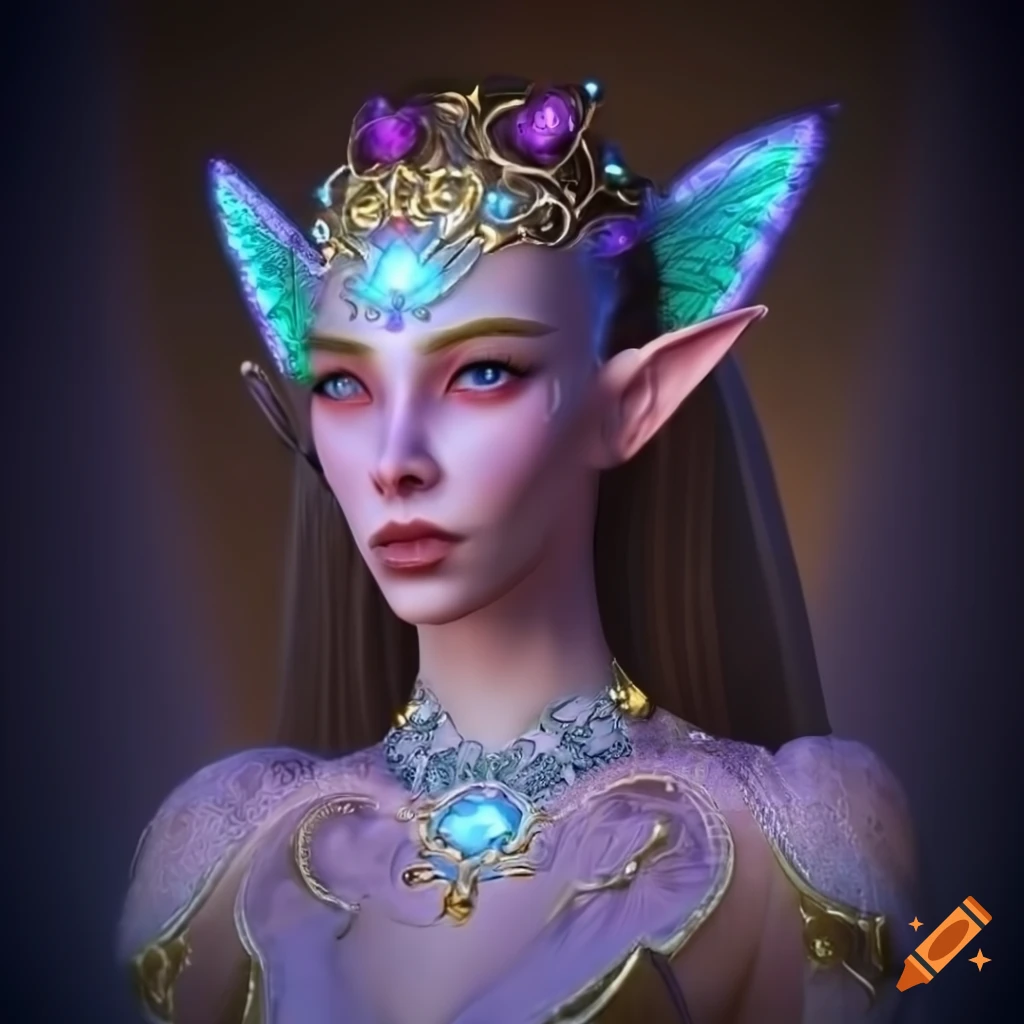 Hyperrealistic Octane render of a female elf fairy goddess with fur ...