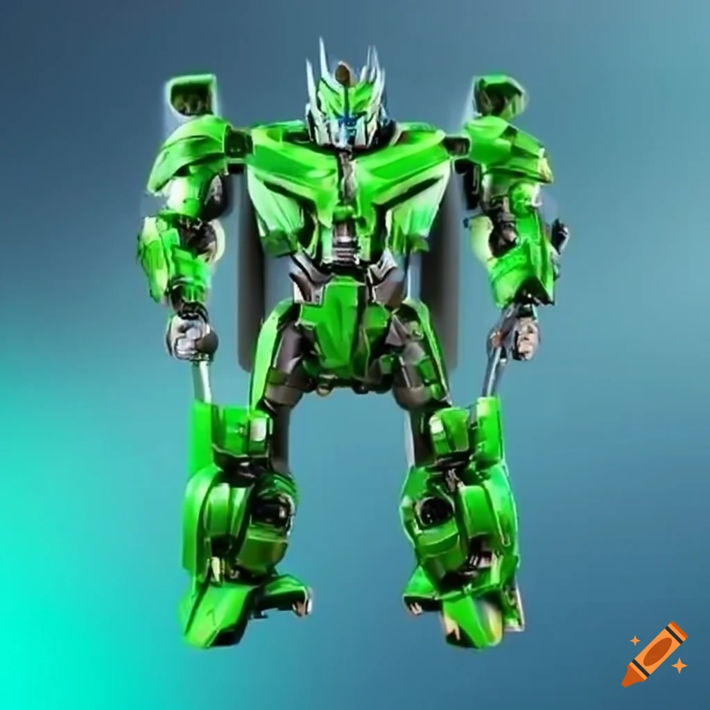 Green transformer robot on Craiyon