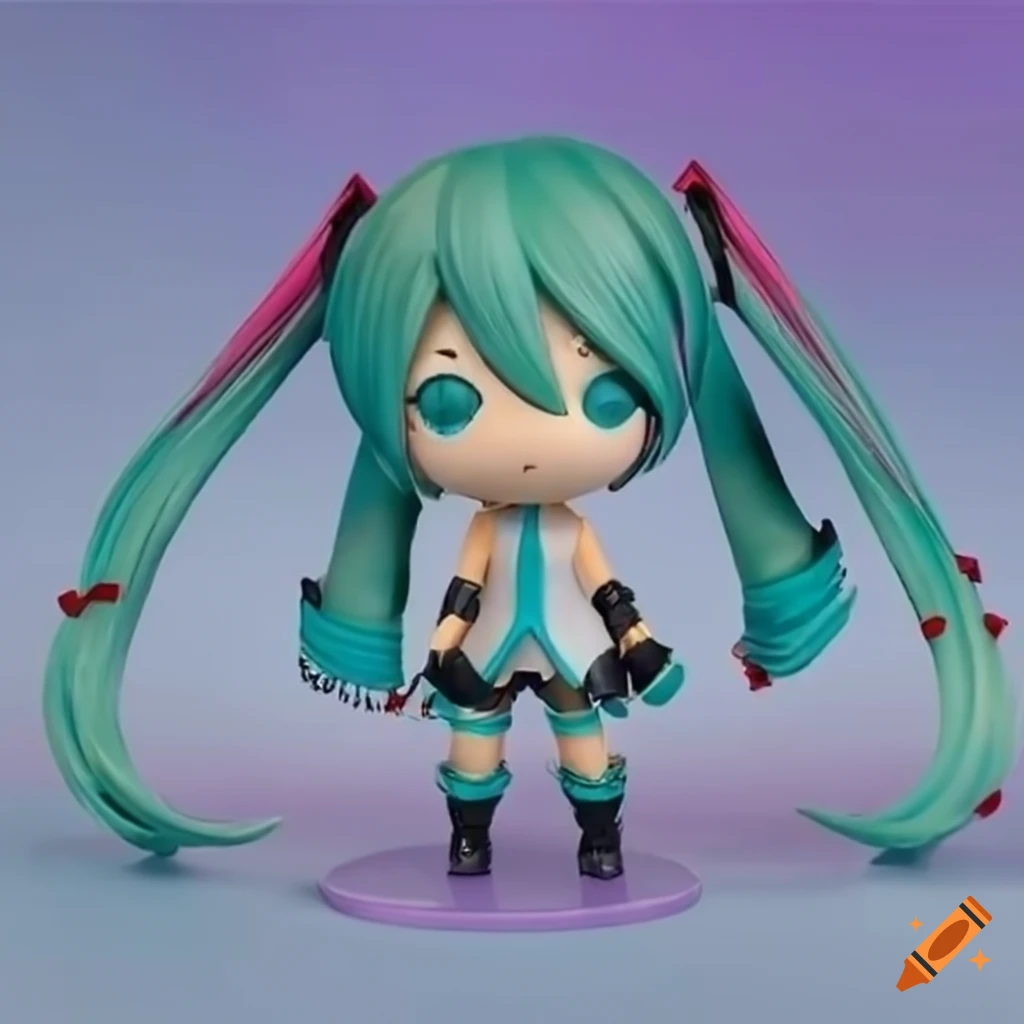 Hatsune Miku hugging a cuddly toy model of a mythical creature on Craiyon