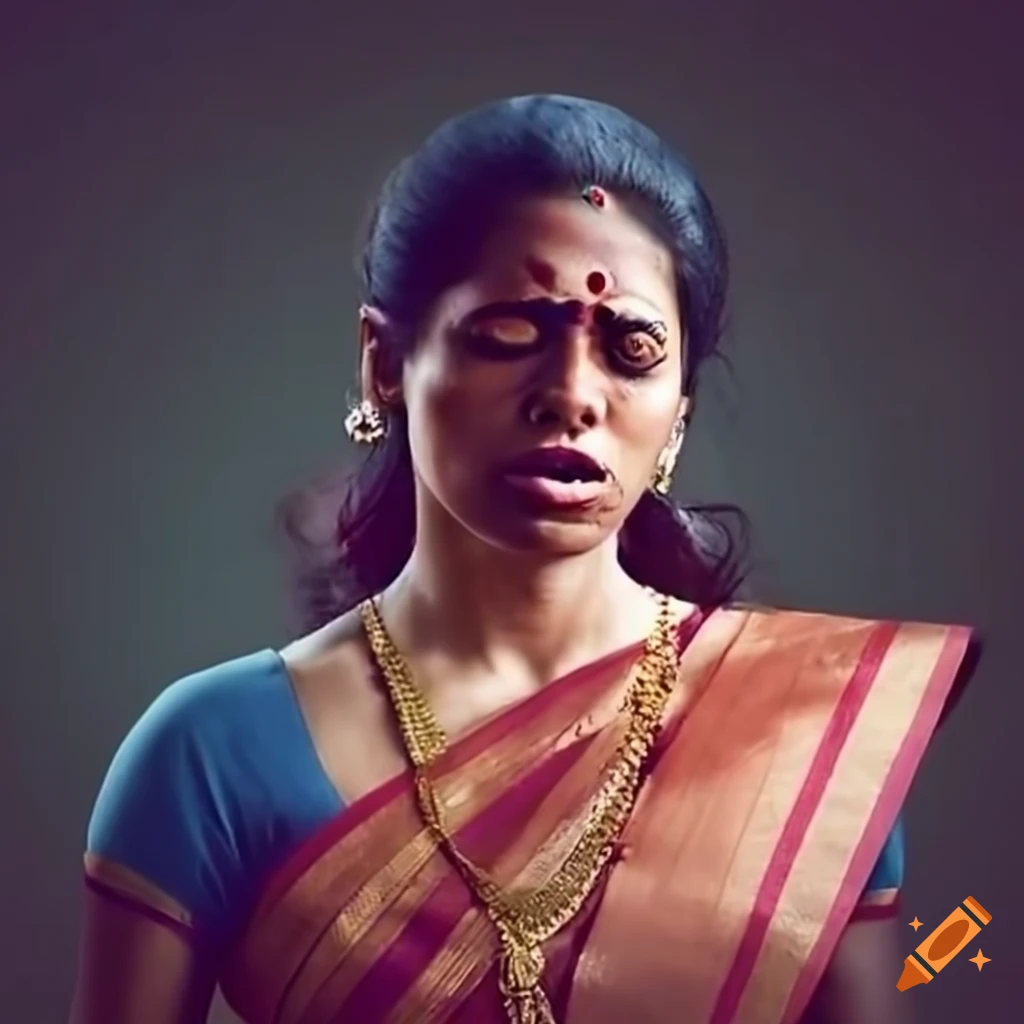 South Indian female fighter with dizzy and stunned expression on Craiyon