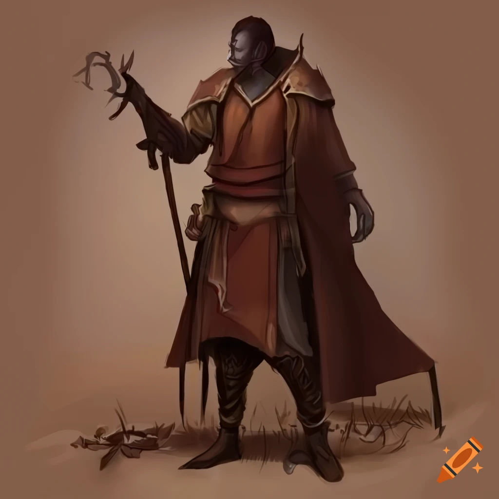 Dark fantasy desert merchant with cunning and mysterious aura on Craiyon