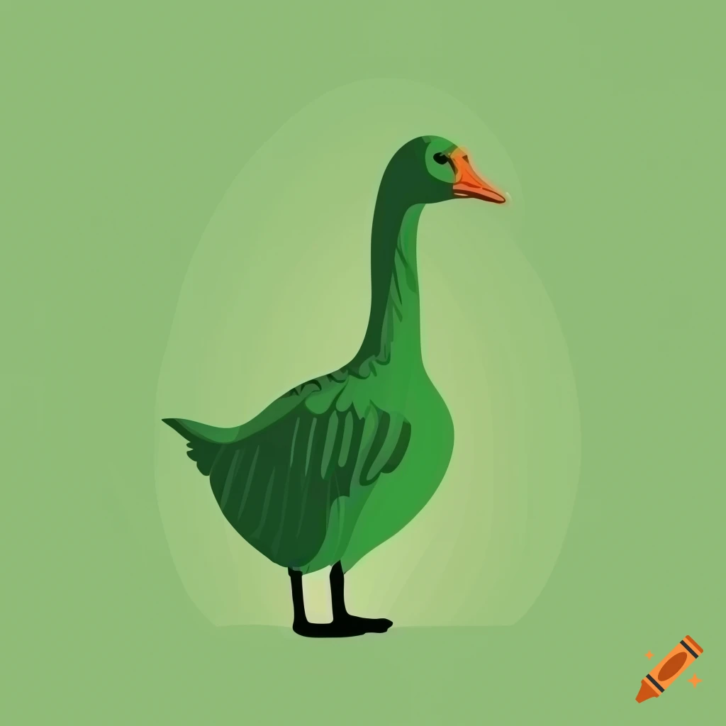Green goose simple vector on Craiyon