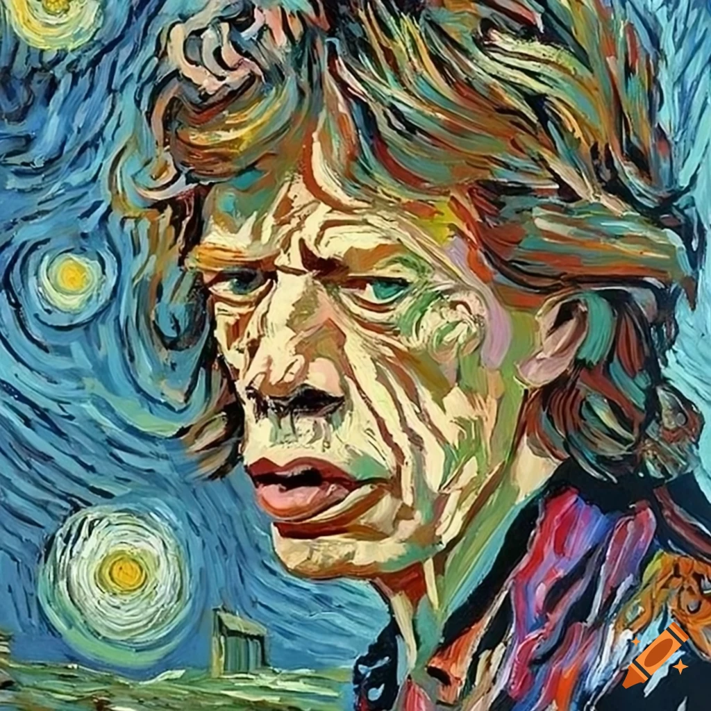 Mick jagger portrait by van gogh on Craiyon