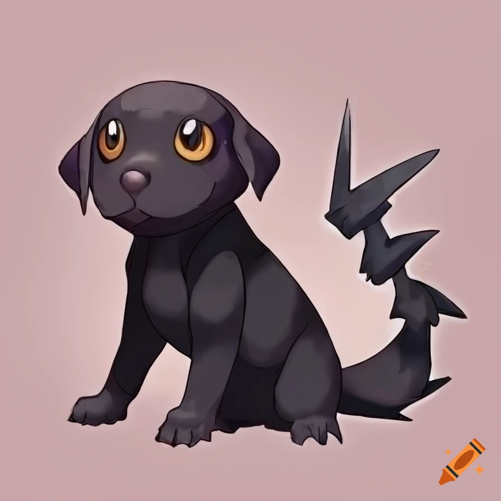 Black lab depicted as a pokemon on Craiyon