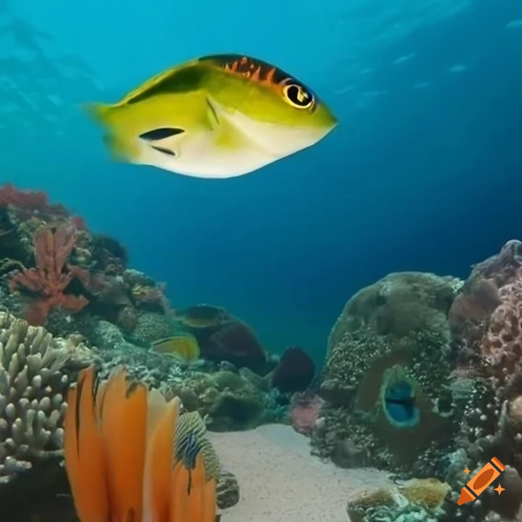 Underwater view of a saltwater mountain lake and its river on Craiyon