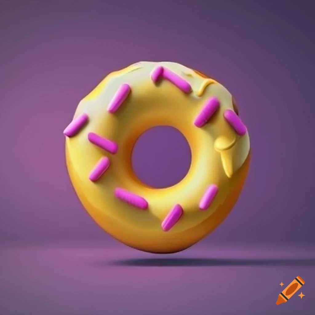 Digital illustration of donut and video game icons in 3d on Craiyon