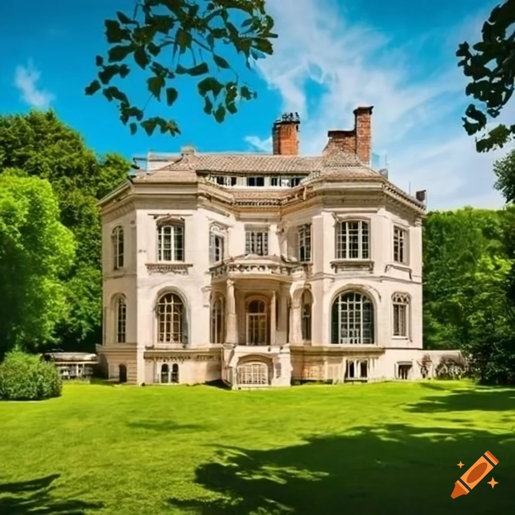 Restored 19th century mansion with panoramic garden on Craiyon