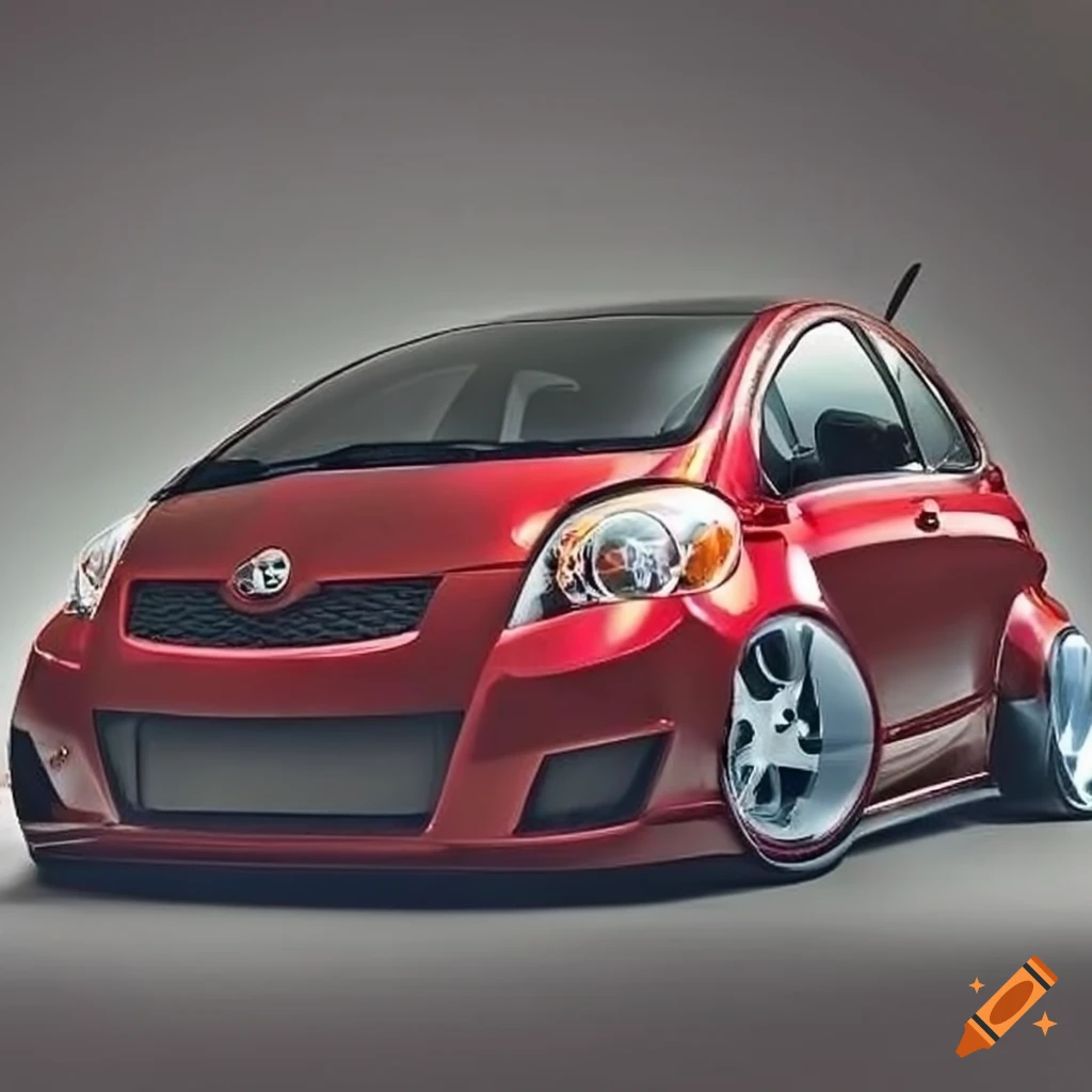 Pimped up red yaris on Craiyon