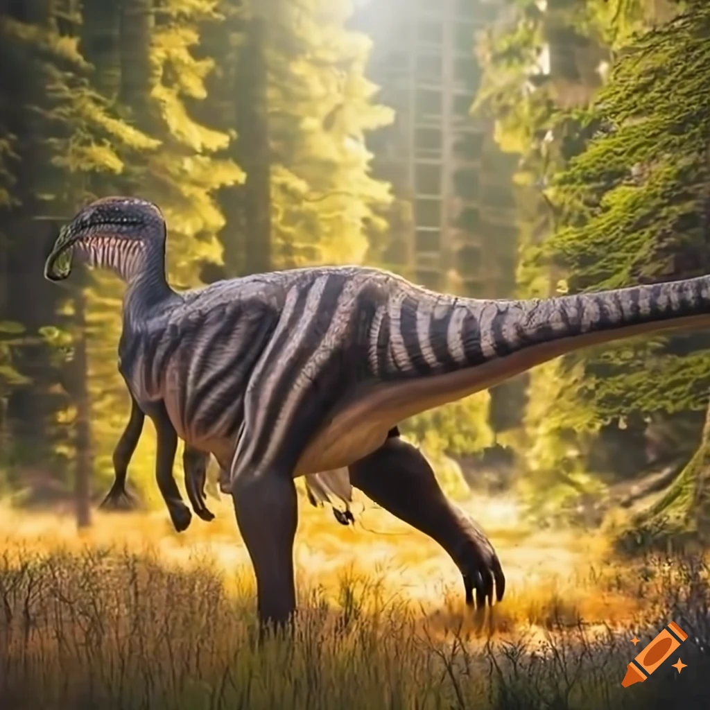 Scientifically accurate hadrosaurus dinosaurs in a british columbia ...