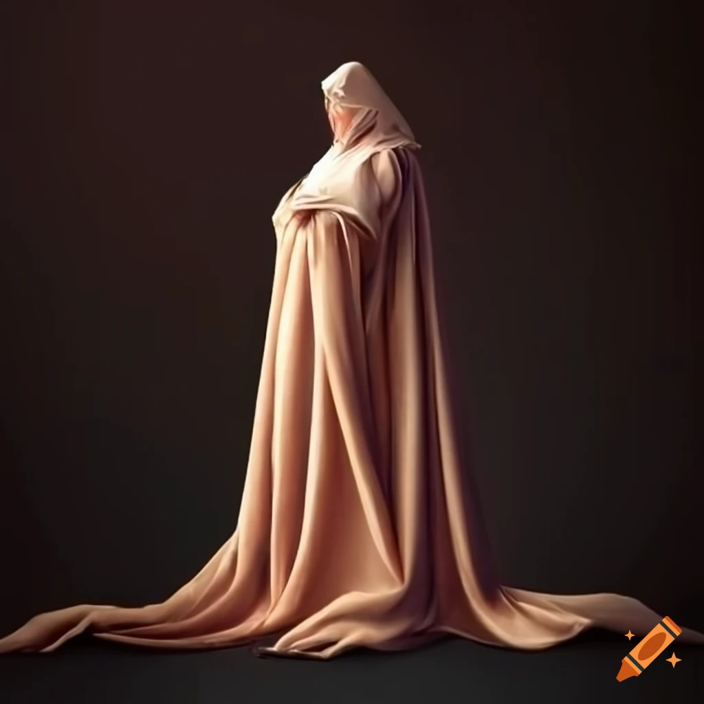 Woman draped in cloth on Craiyon