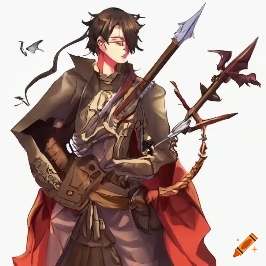 Dominicans holding books and a halberd in anime style on Craiyon