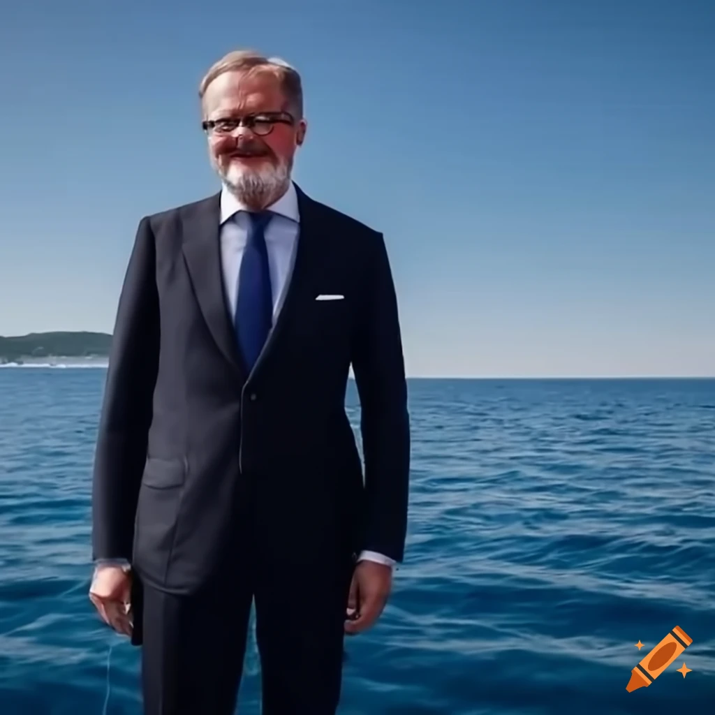 Czech prime minister petr fiala swimming in the sea in croatia on Craiyon