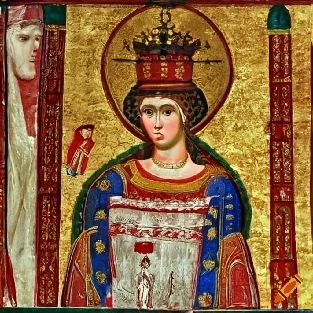 Portrait of Saint Tamar, the Queen of Georgia, known for leadership and ...