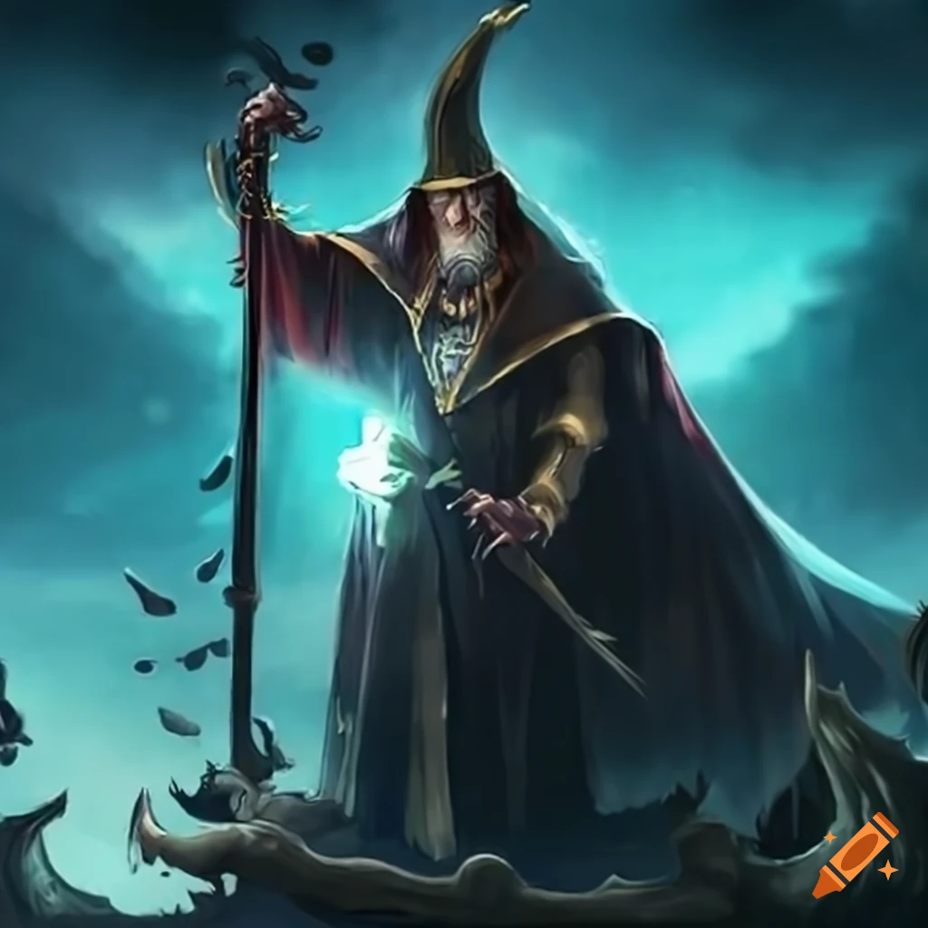 Illustration of a wizard king on Craiyon