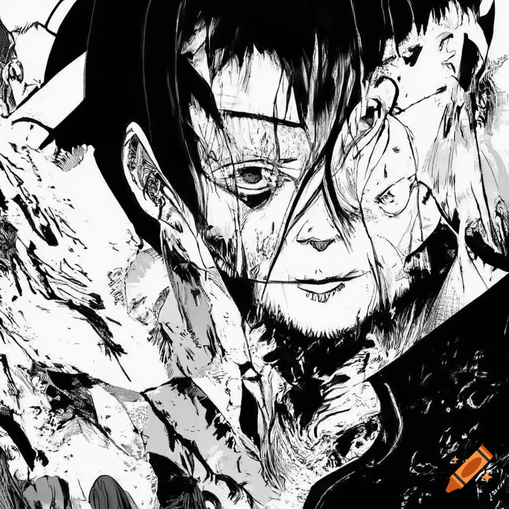 Black and white sharp and highly detailed manga panel on Craiyon