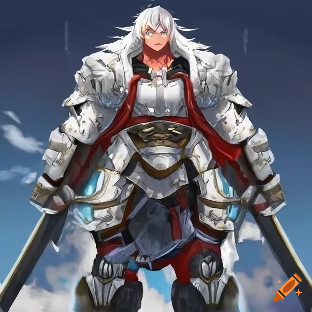 Warrior in heavy machinery themed armor with tires and wheels in a ...