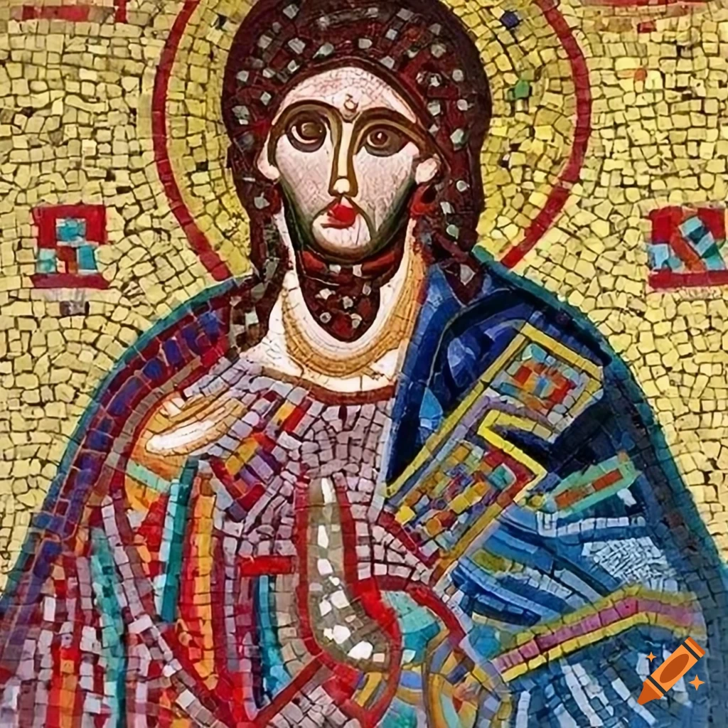 Byzantine Icon: A captivating masterpiece depicting Jesus, surrounded ...