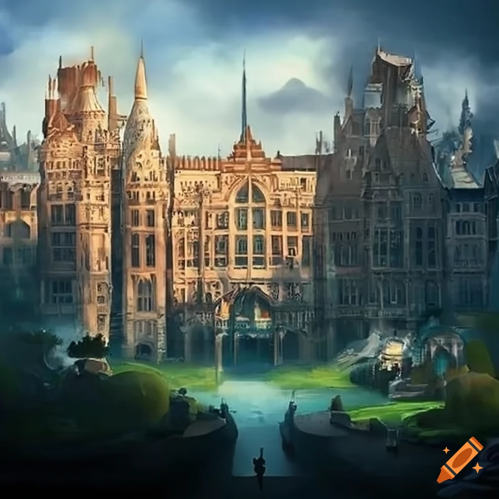 Massive university in a fantasy world on Craiyon