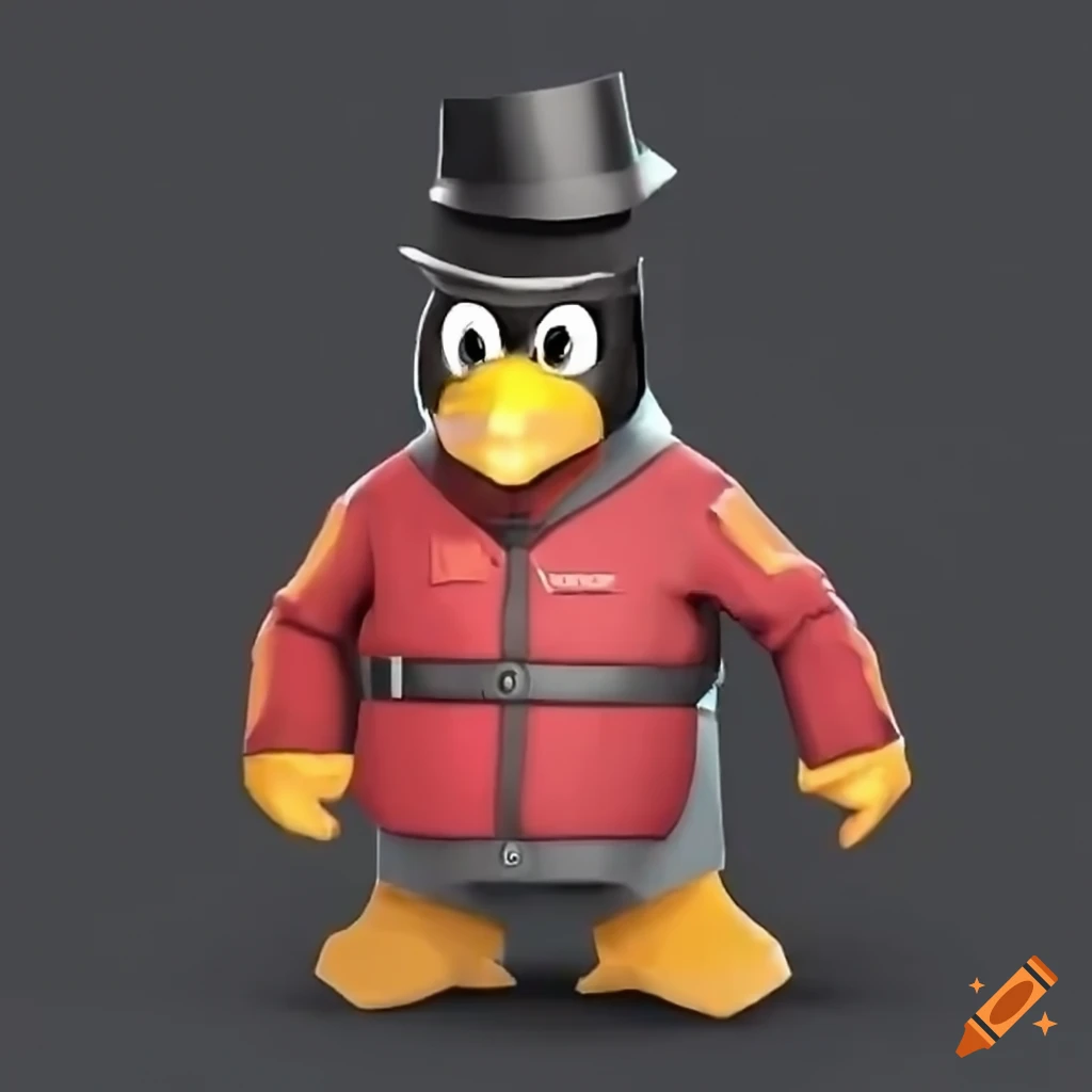 Tux the linux mascot a-posing on Craiyon