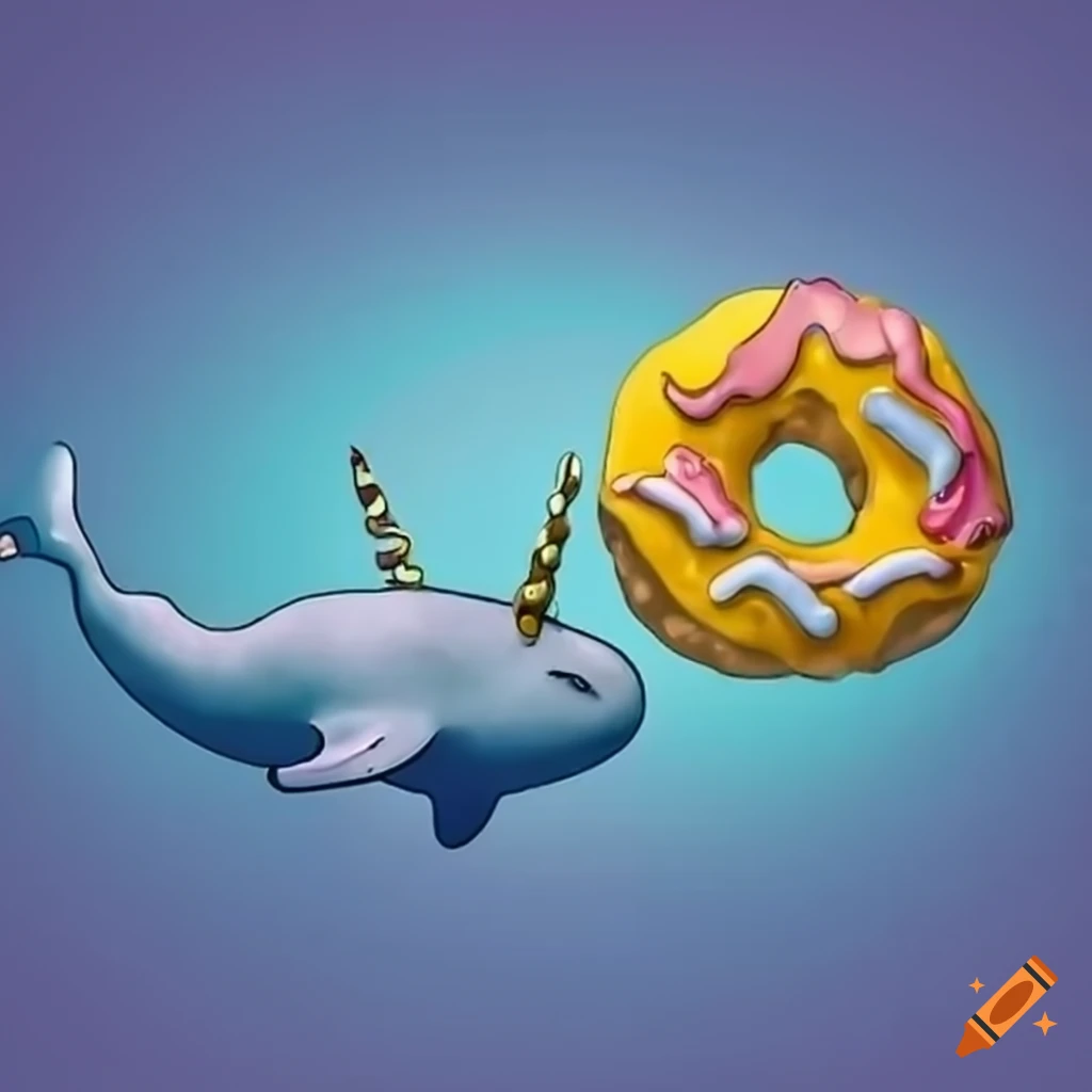 Narwhal with a donut on Craiyon