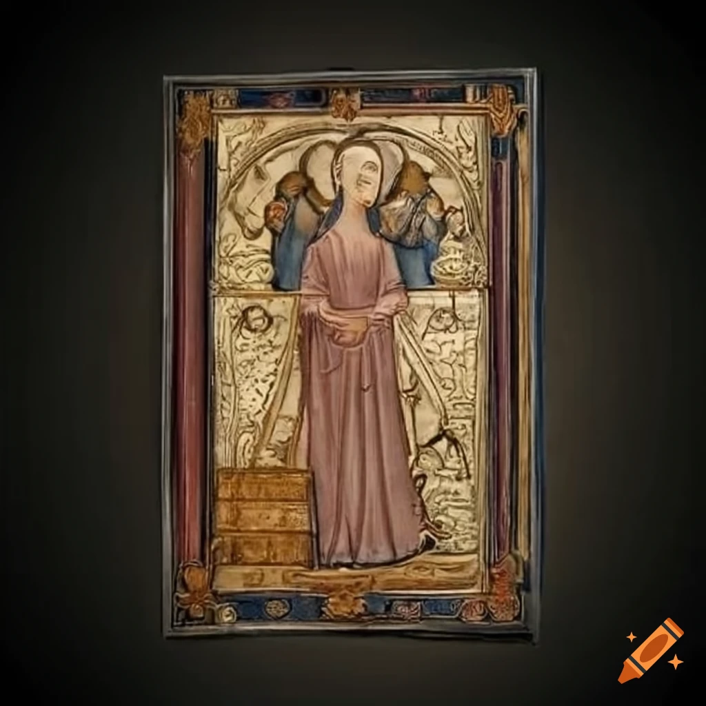 Medieval manuscript page art with wedding theme on Craiyon