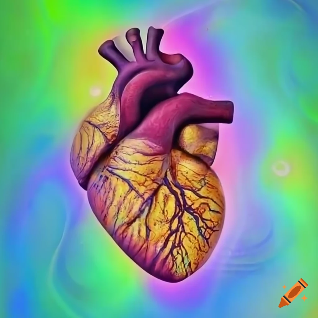 Real human heart surrounded by spiritual and mystical vibes on Craiyon