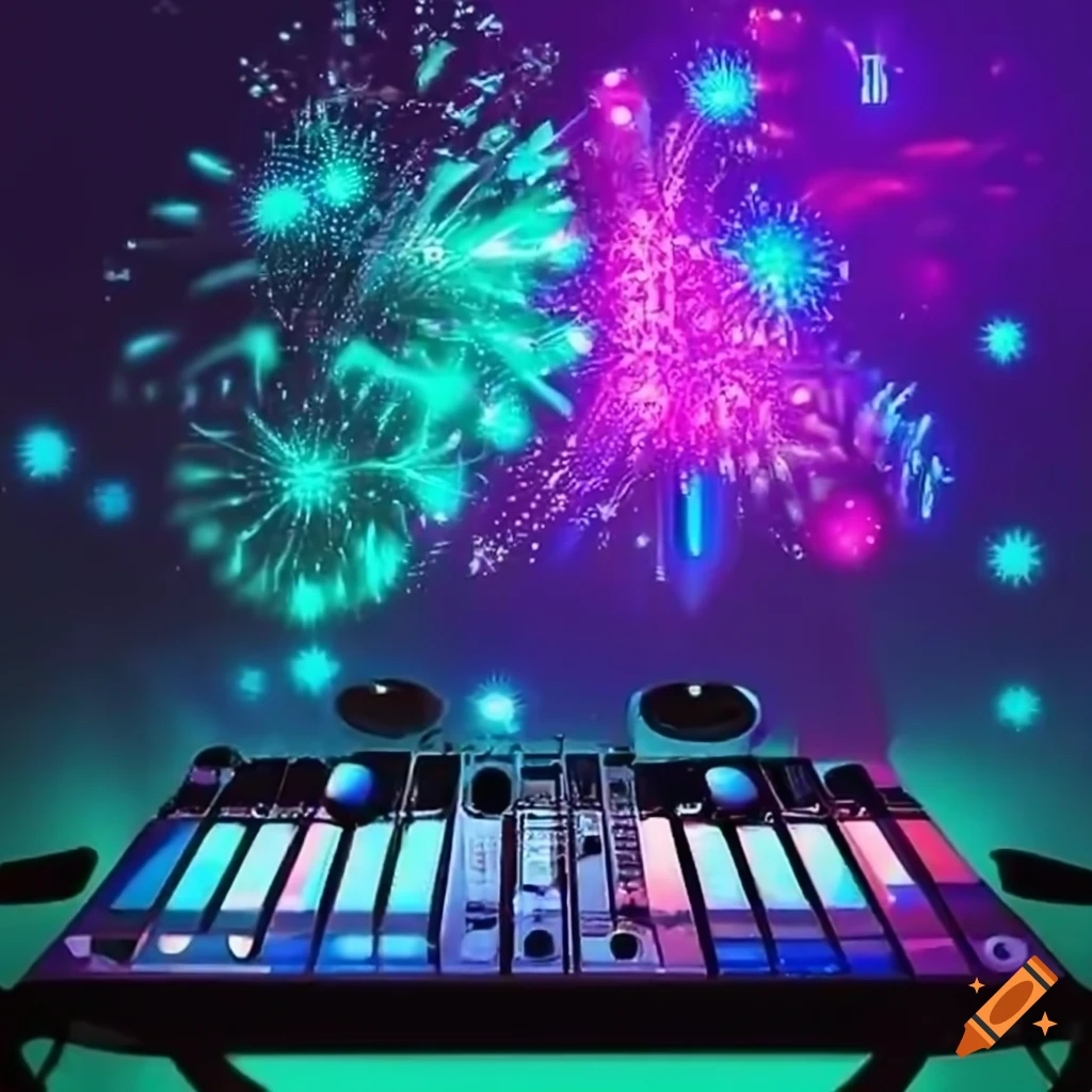 New year electronic music jam on Craiyon