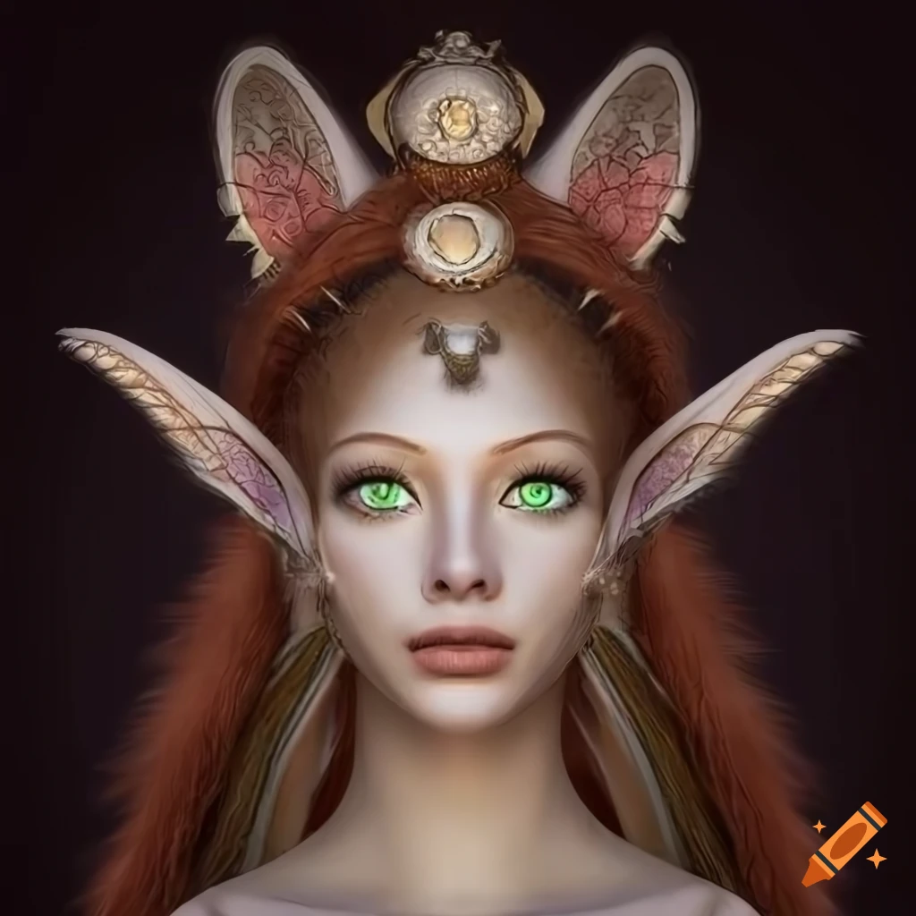 Hyperrealistic Octane render of a female elf fairy goddess with fur ...