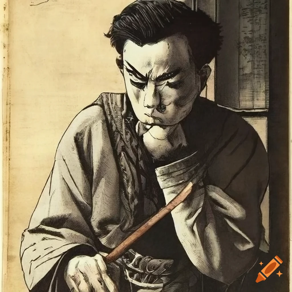 Vintage black and white retro manga illustration on Craiyon