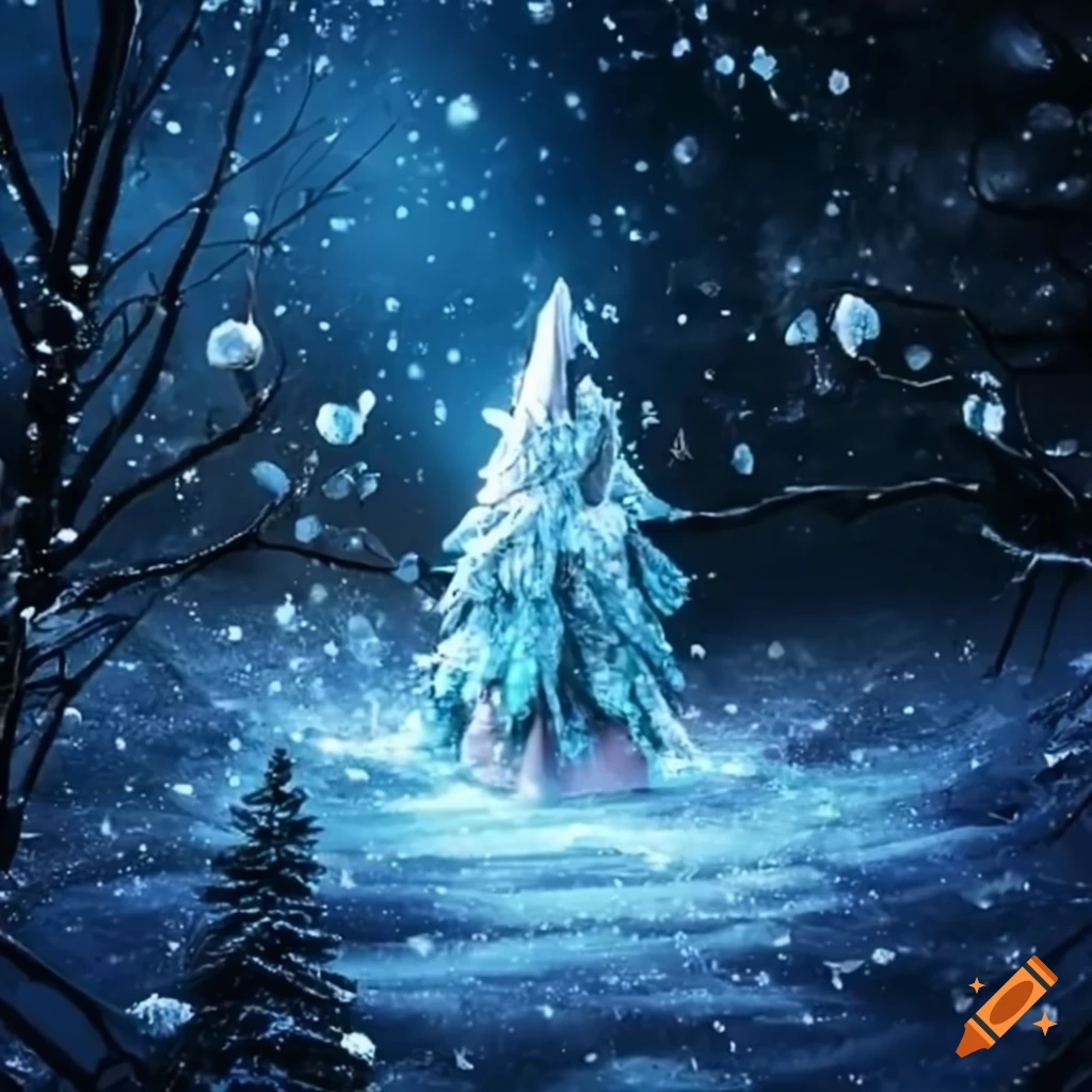 Shimmering snow with glinting diamonds on Craiyon