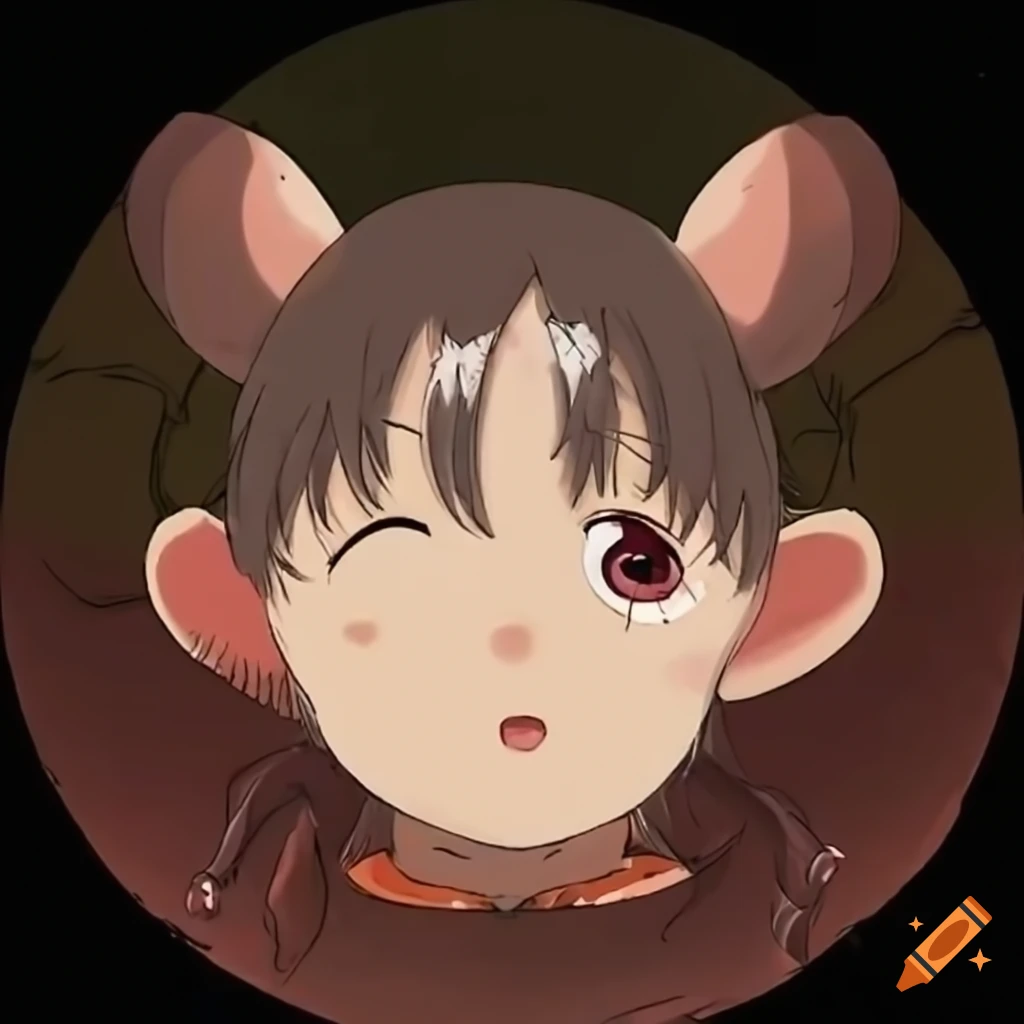 Anime-style rat face with expressive features on Craiyon