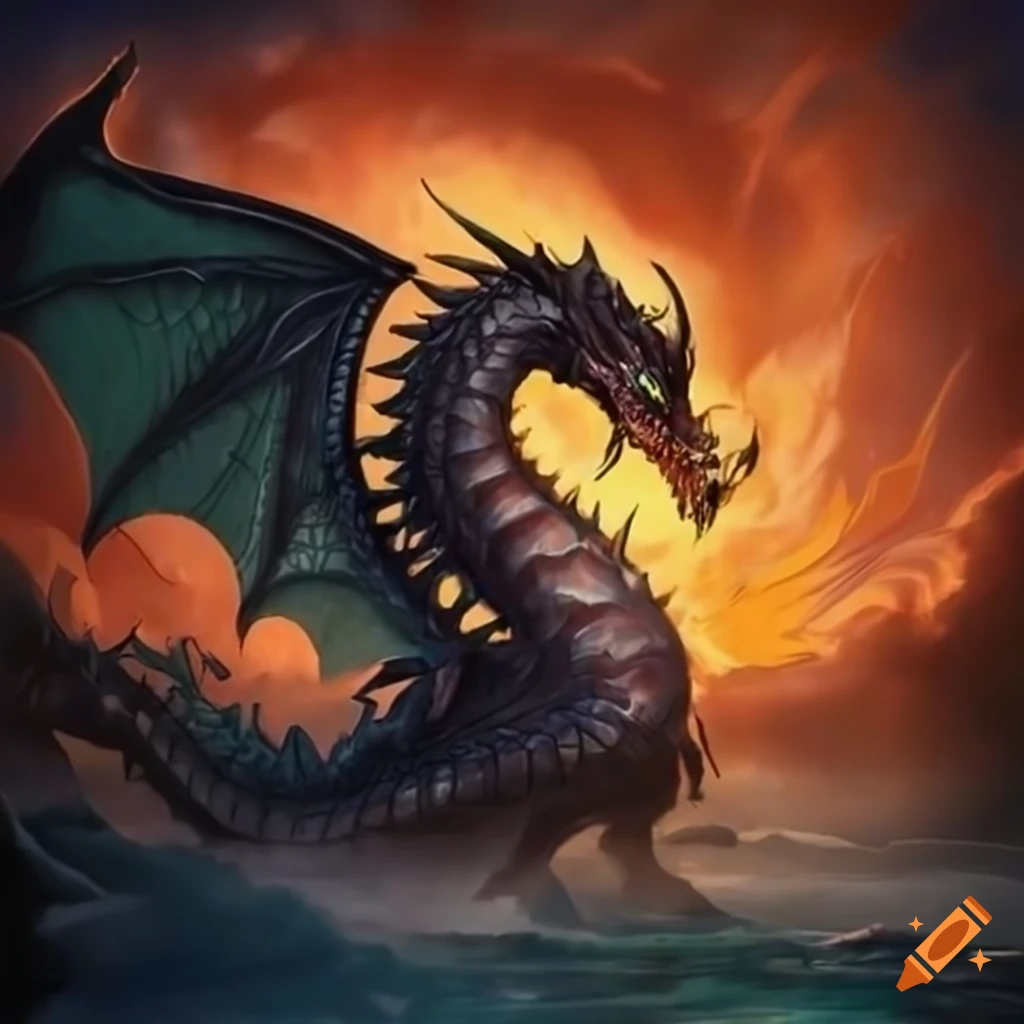 Concept art of a dragon-tornado hybrid on Craiyon