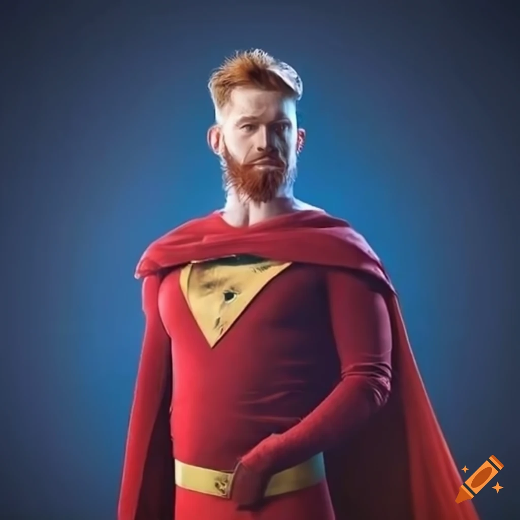 Redhead male hero with beard holding the earth in his hand on Craiyon