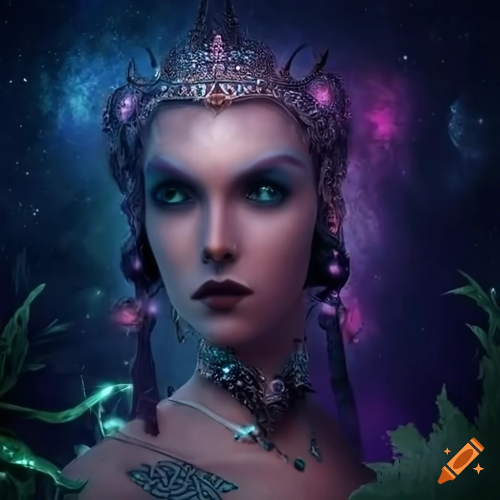 Figure representing norse and celtic lore in a mystical setting on Craiyon