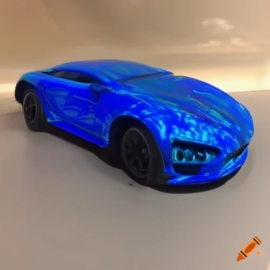 Blue flame car on Craiyon