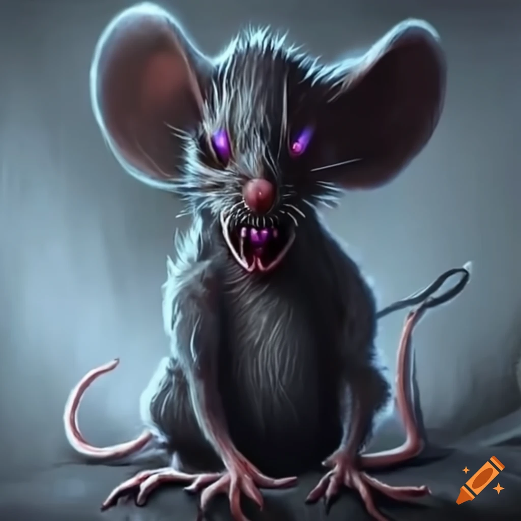 Mischievous mouse with a sinister look on Craiyon