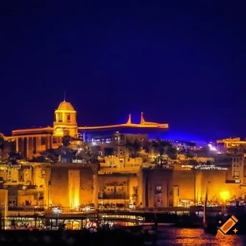 Oran city at night in algeria on Craiyon