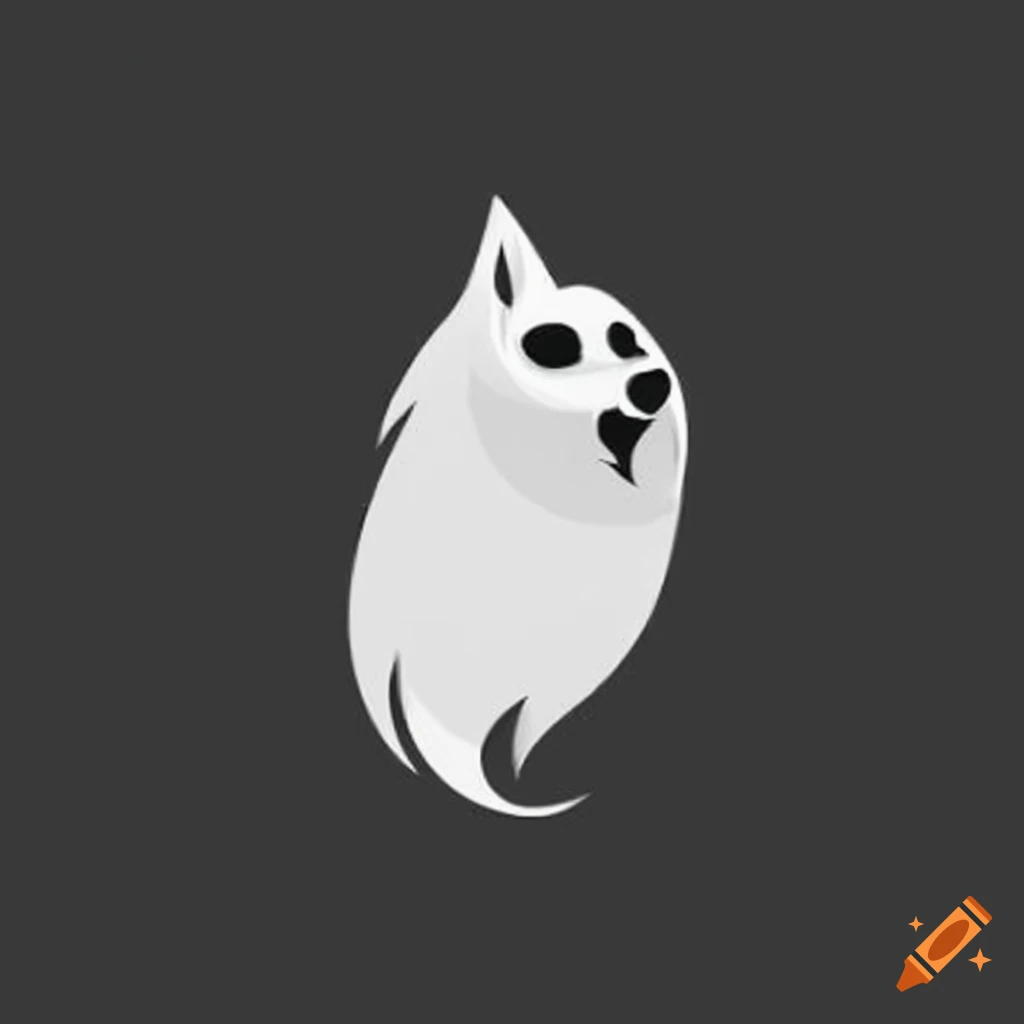 Simple and modern logo of a wolf ghost on Craiyon