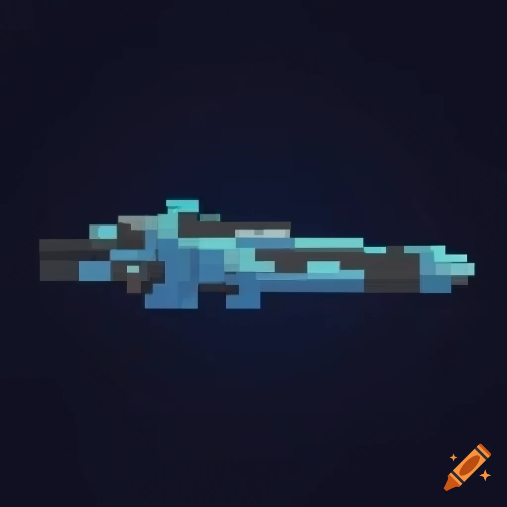 Pixelated spaceship facing right on Craiyon